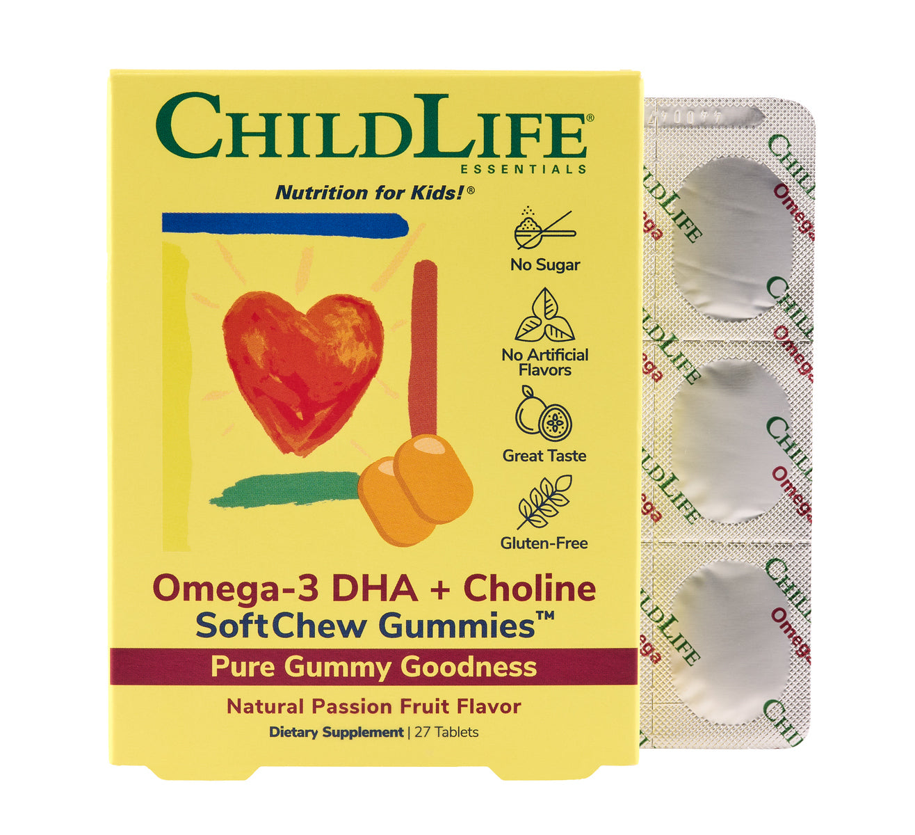 Omega-3 DHA & Choline Gummies - Brain Support Supplement for Kids ...